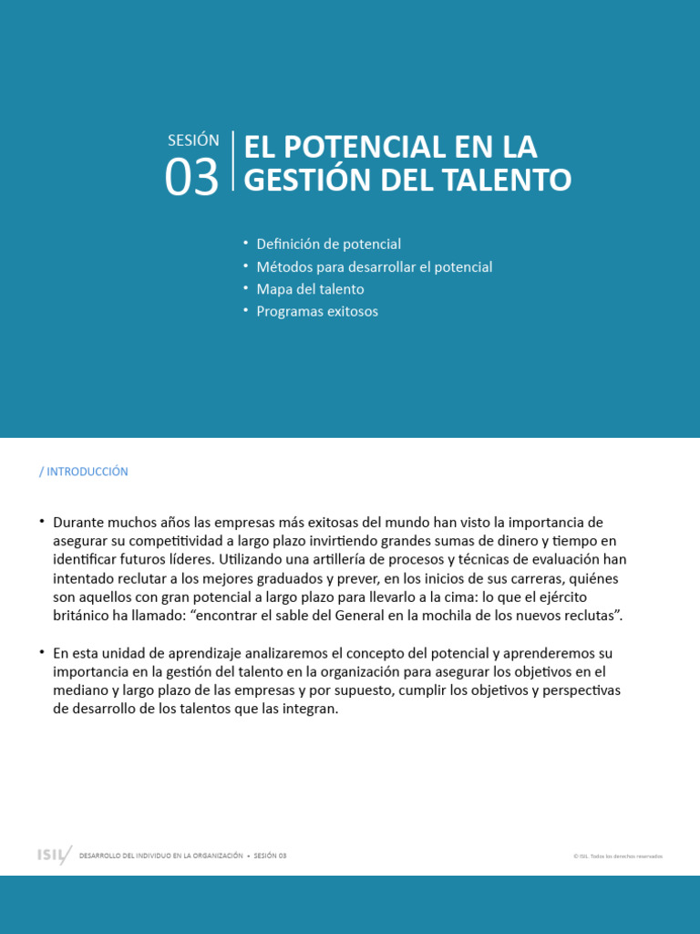 El Potencial en La Gestión Del Talento | PDF | Aprendizaje | Gestión del talento