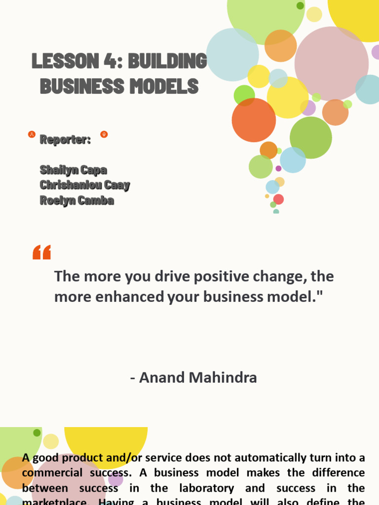 Lesson 4 Building Business Models | PDF | Franchising | Market Segmentation