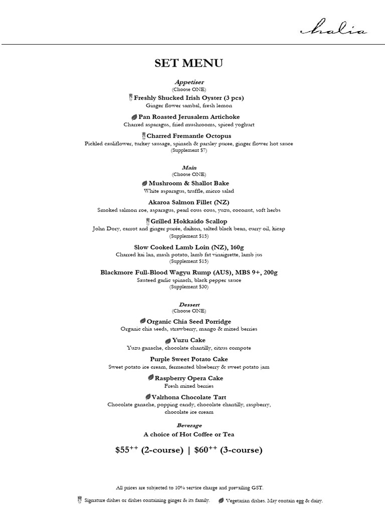 New Halia Menu v301123 | PDF | Pickling | Sauce