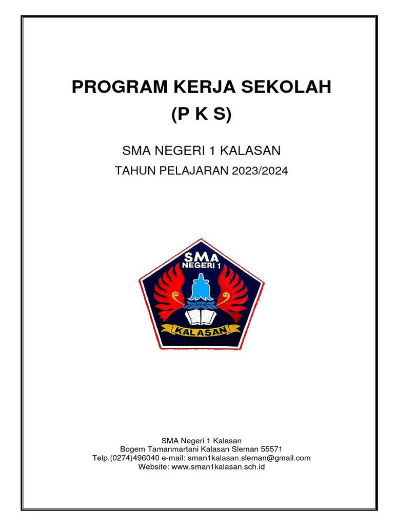 Program Kerja Sekolah 2023 2024 | PDF
