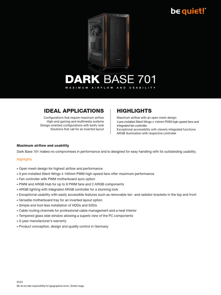 Dark Base 701 Datasheet en | PDF