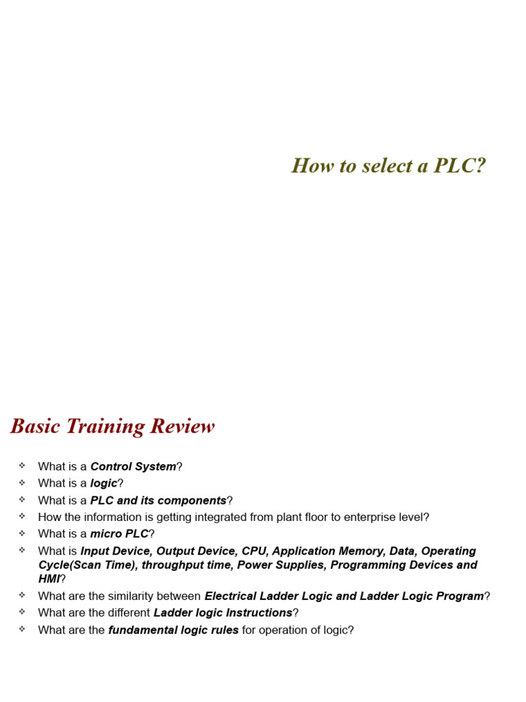 Basic PLC Training Material - Part2 | PDF | Programmable Logic Controller | Logic Gate