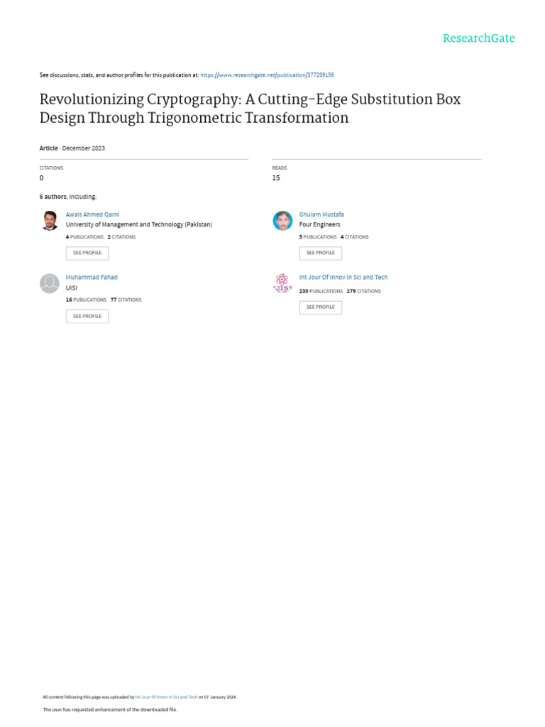 Revolutionizing Cryptography: A Cutting-Edge Substitution Box Design ...