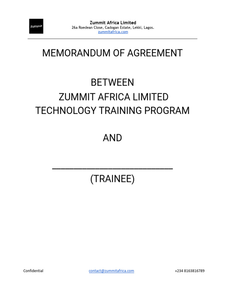 Zummit Student Contract | PDF | Breach Of Contract | Business