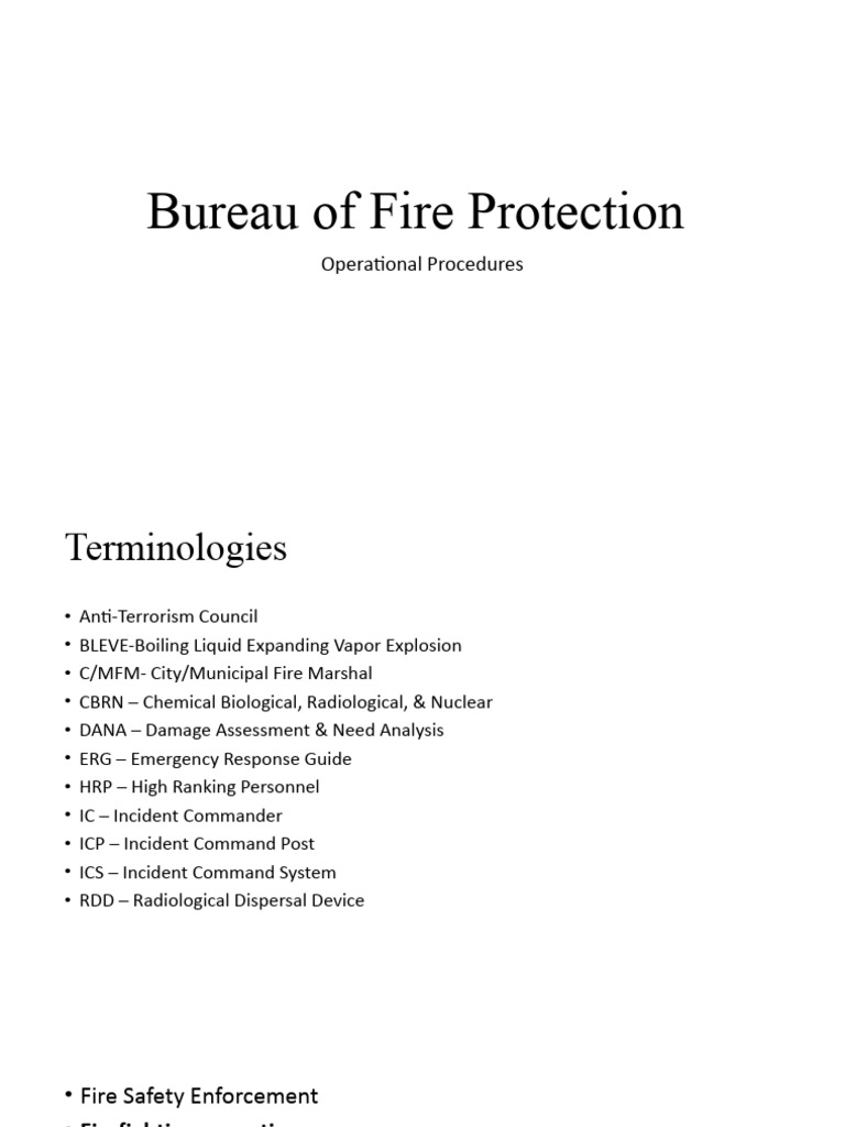 Bureau of Fire Protection | PDF