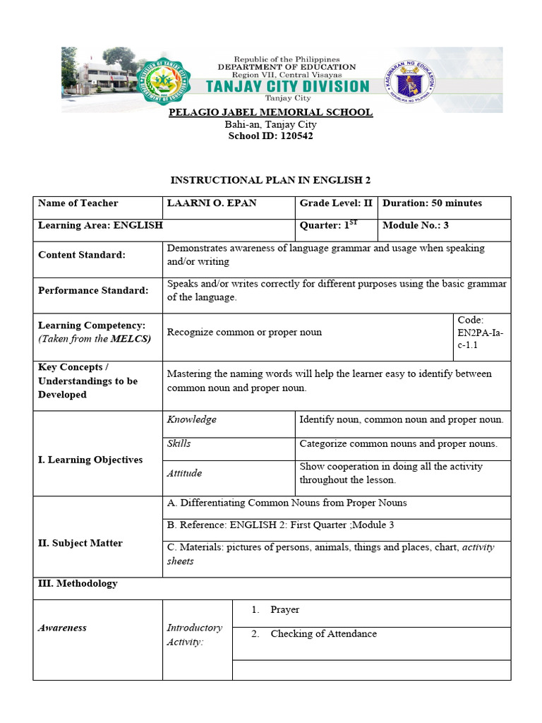 Lesson Plan | PDF | Learning | English Language