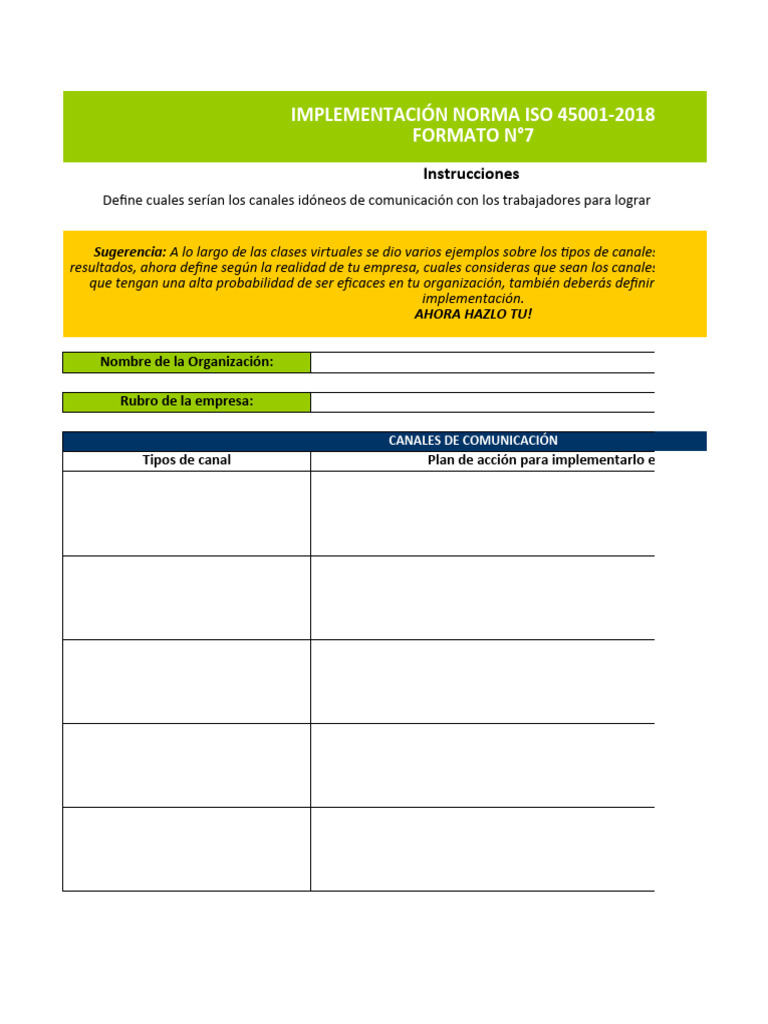 Formatos para 2da Exposición Iso 45001 | PDF