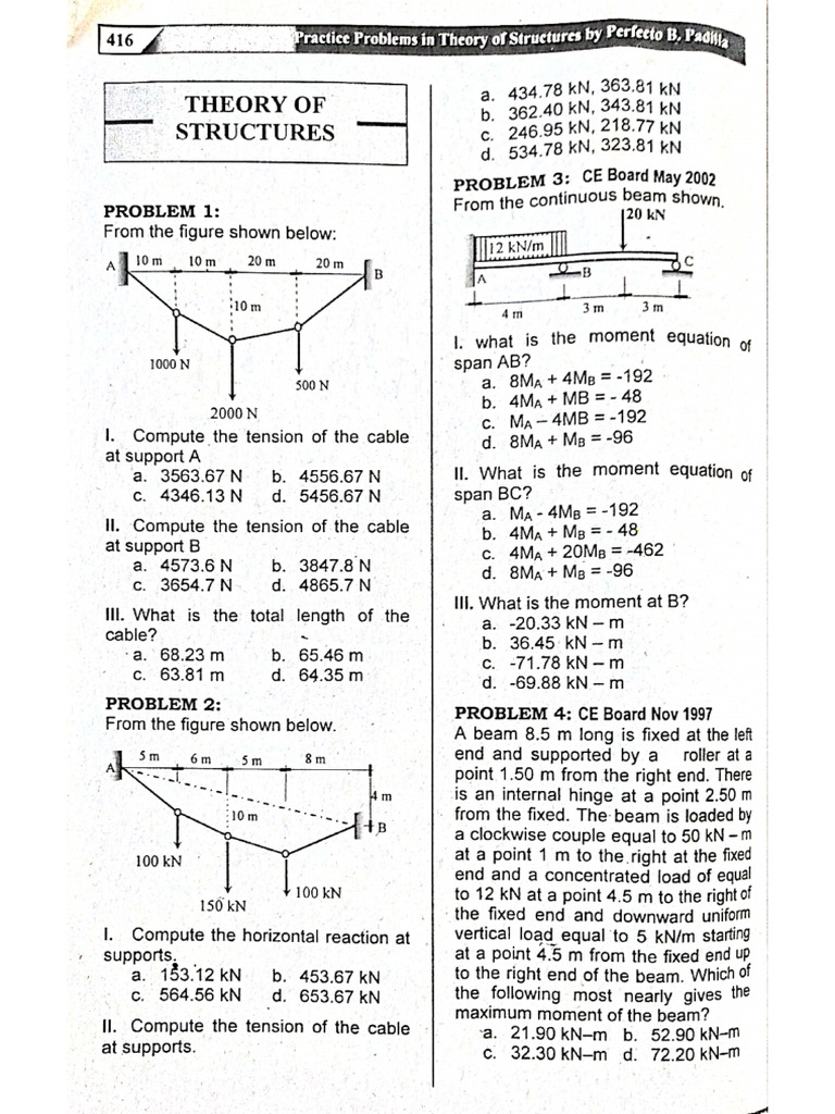 Theory of Structures (Padilla Practice Problem) | PDF