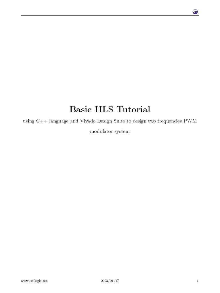 Basic Hls Tutorial 20222 Pdf Field Programmable Gate Array Logic Synthesis