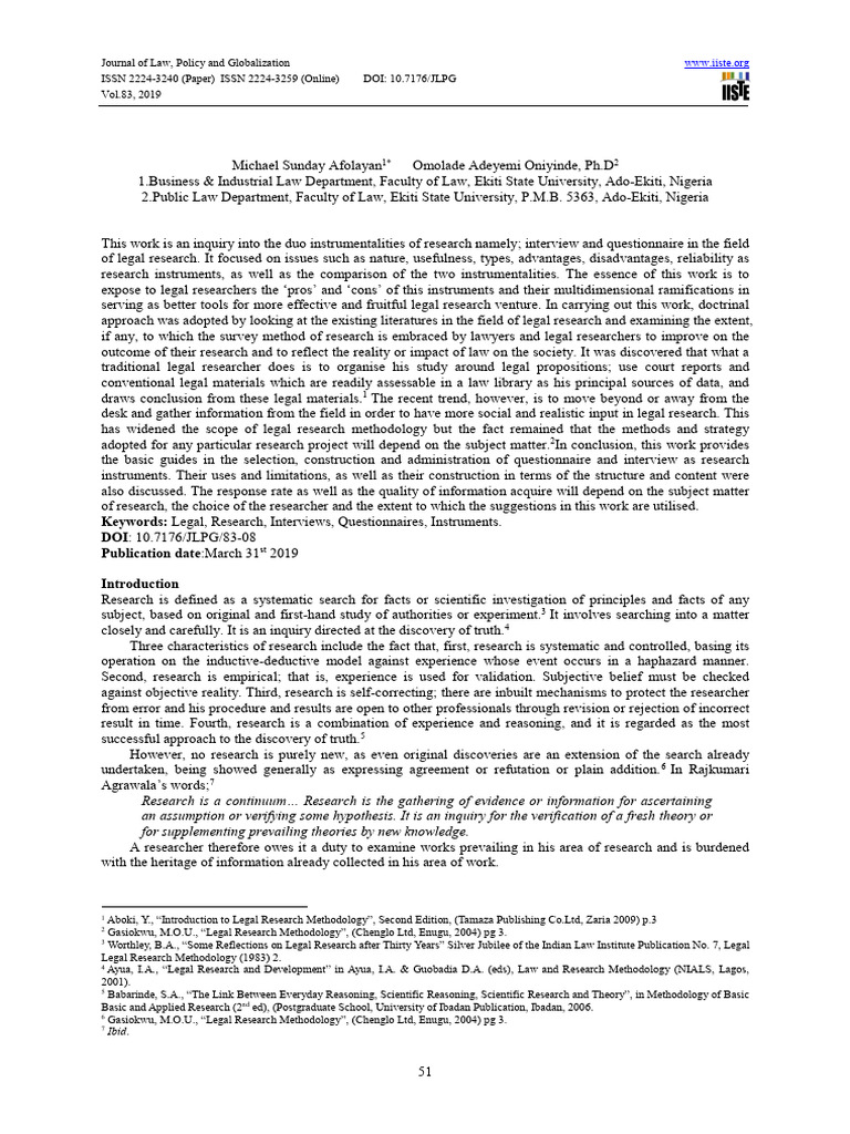 Article Sample | PDF | Survey Methodology | Methodology