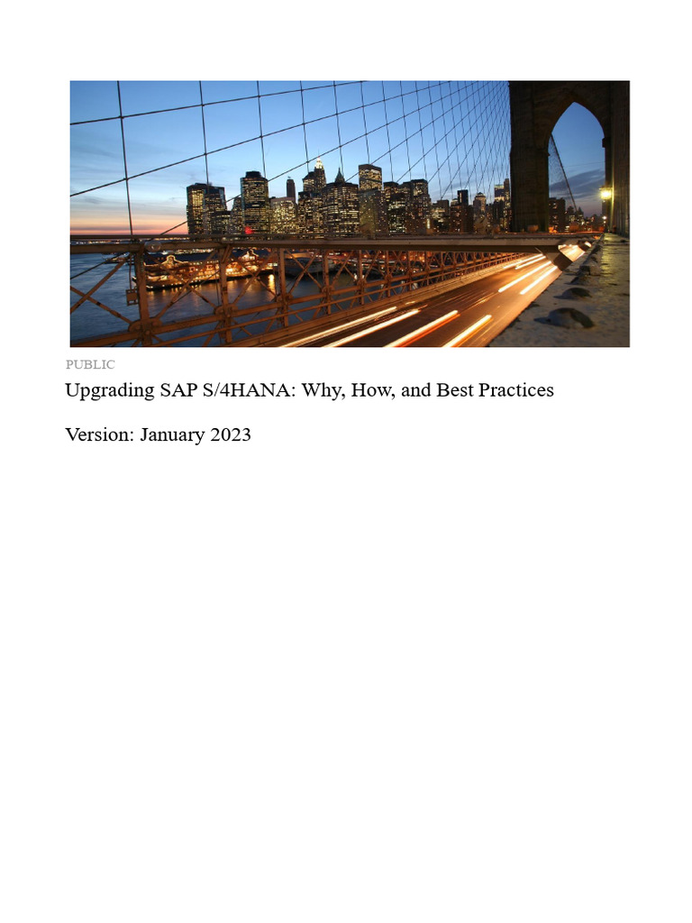 SAP S/4HANA Upgrade Best Practices 2023 | PDF | Innovation | Business ...