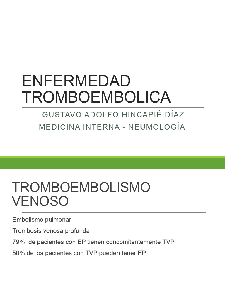 Clase No 9 (TEP) | PDF | Medicina CLINICA | Especialidades Medicas