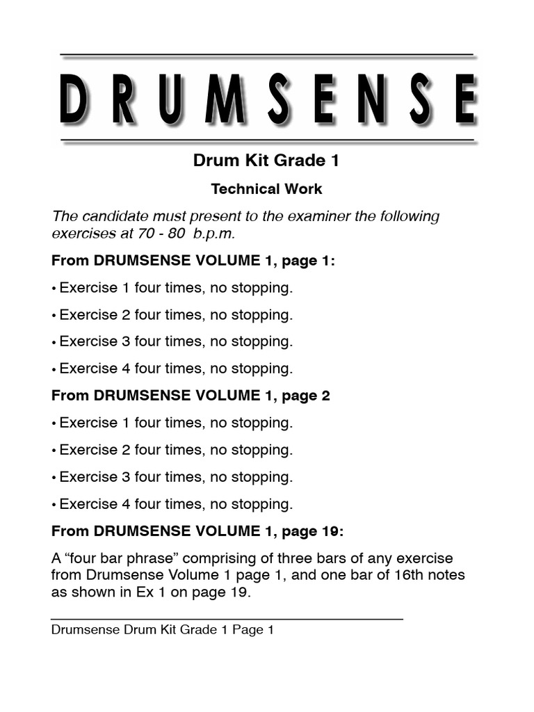 Drumsense Grade 1 | PDF