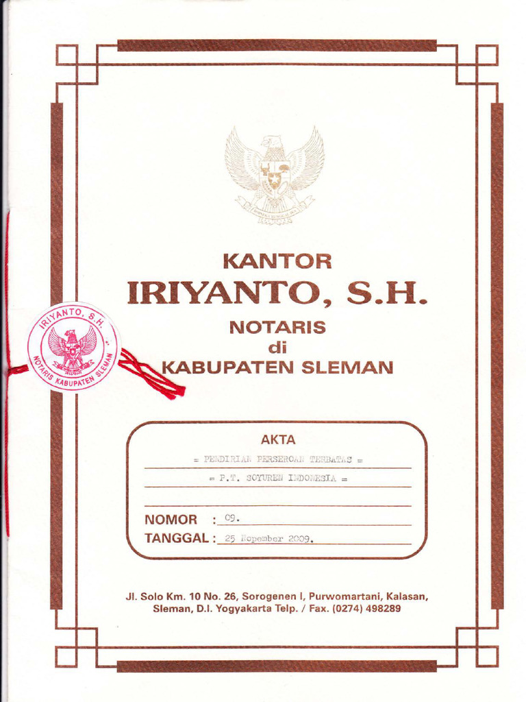 Akta Notaris di Sleman, Yogyakarta | PDF