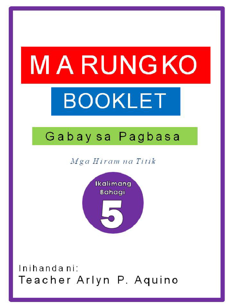 Booklet 5 Marungko | PDF