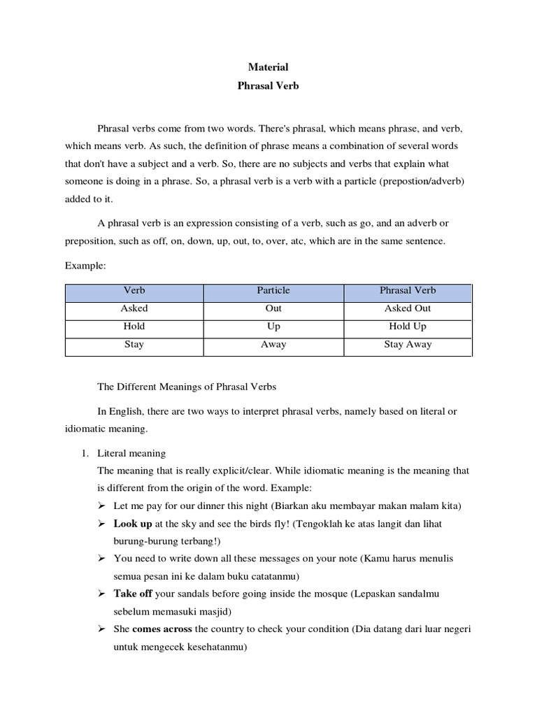 Material Phrasal Verb | PDF