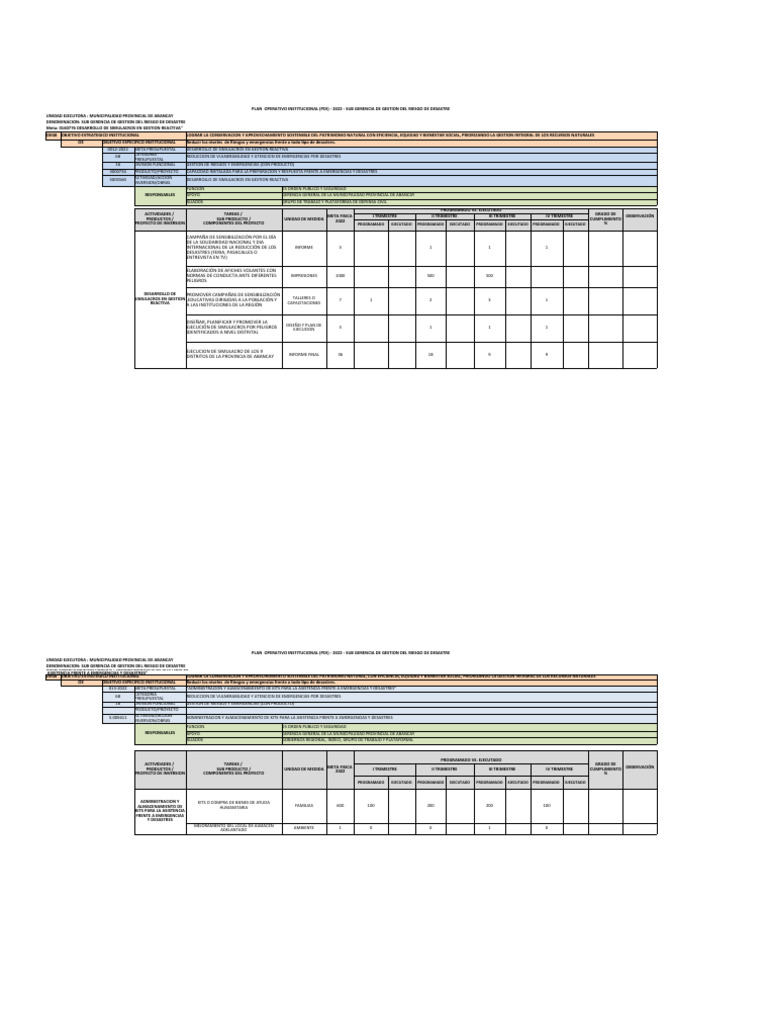 Formato Para Evaluación Del Poi - 2022 Final | PDF