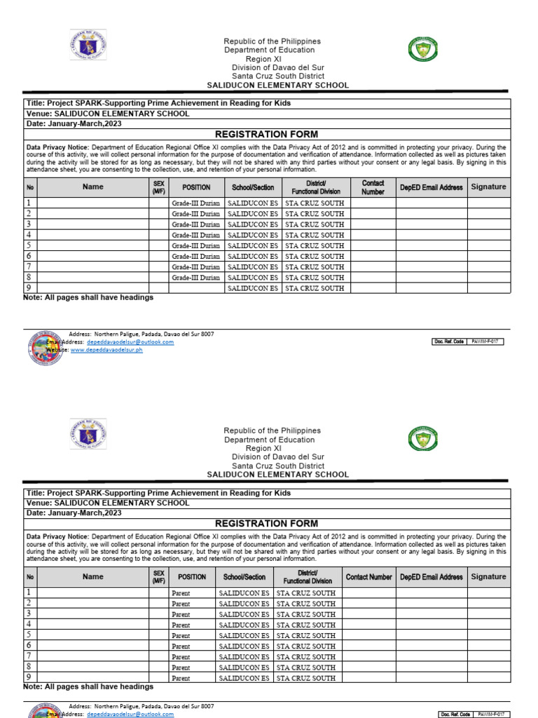 Template No. 2 Registration Form | PDF | Justice | Crime & Violence