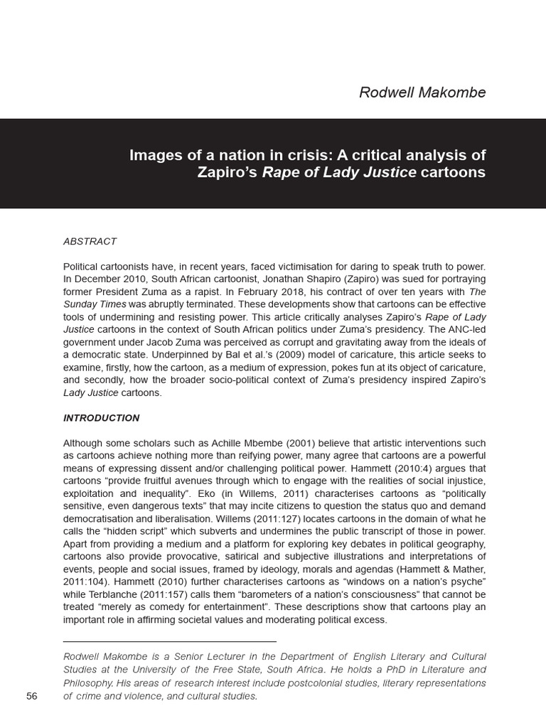 Makombe 2018 Images of A Nation in Crisis A Critical Analysis of Zapiro ...