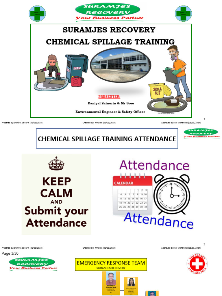 Chemical Spillage Training 2024 | PDF | Safety | Workplace