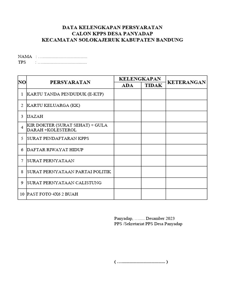Daftar Ceklis | PDF