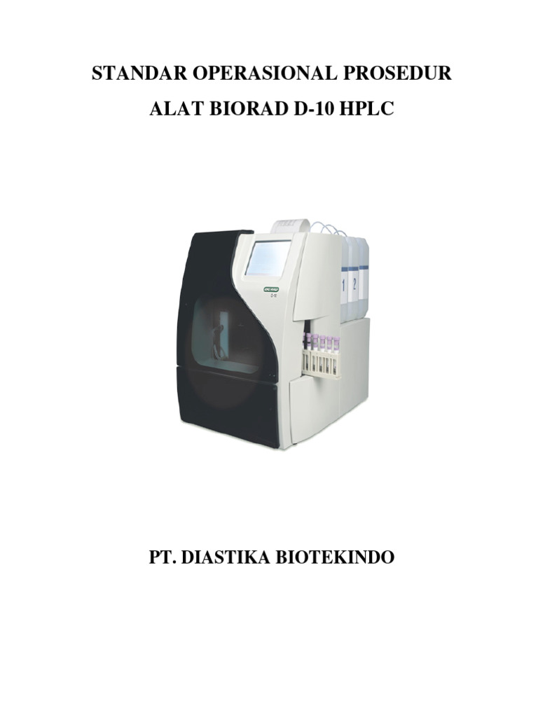 SOP Biorad D-10 HPLC | PDF