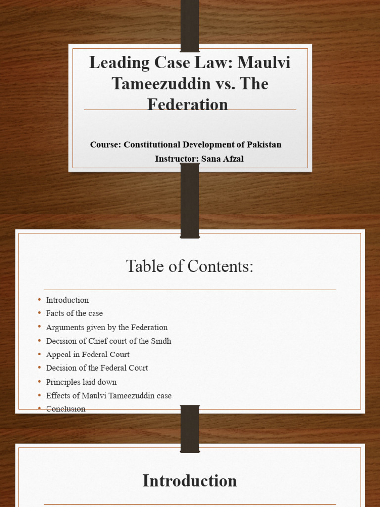 Maulvi Tameezuddin Case Overview | PDF