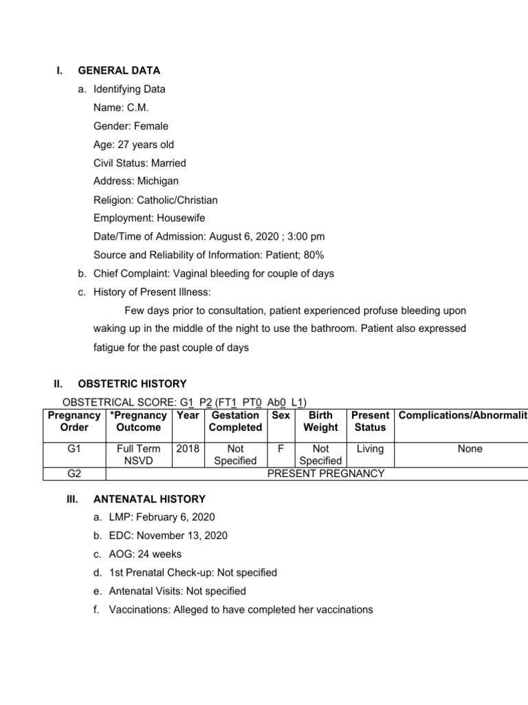 1_OB_CASE STUDY Abruptio Placentae | PDF