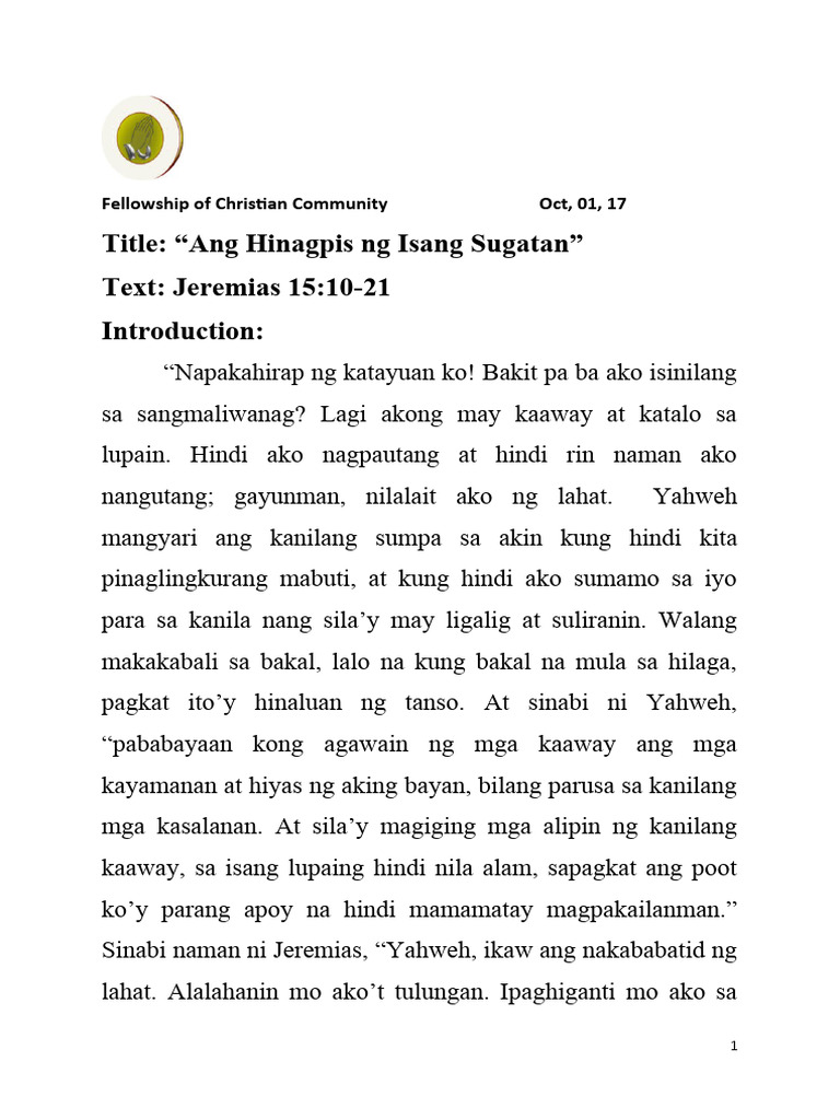 Ang Daing NG Isang Sugatan | PDF