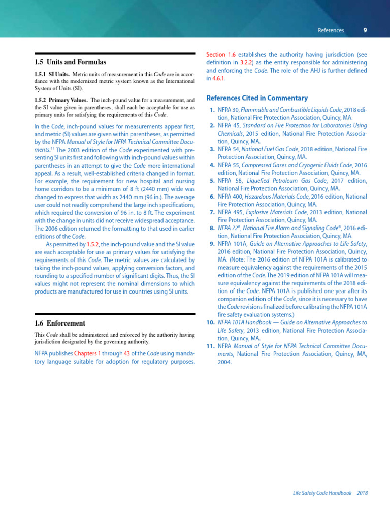 NFPA 101 Handbook 2018 40 | PDF | International System Of Units | Metrology