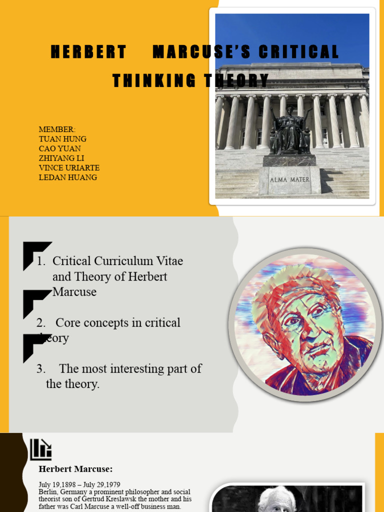 Herbert Marcuses Critical Thinking Theory | PDF | Consumerism | Thought