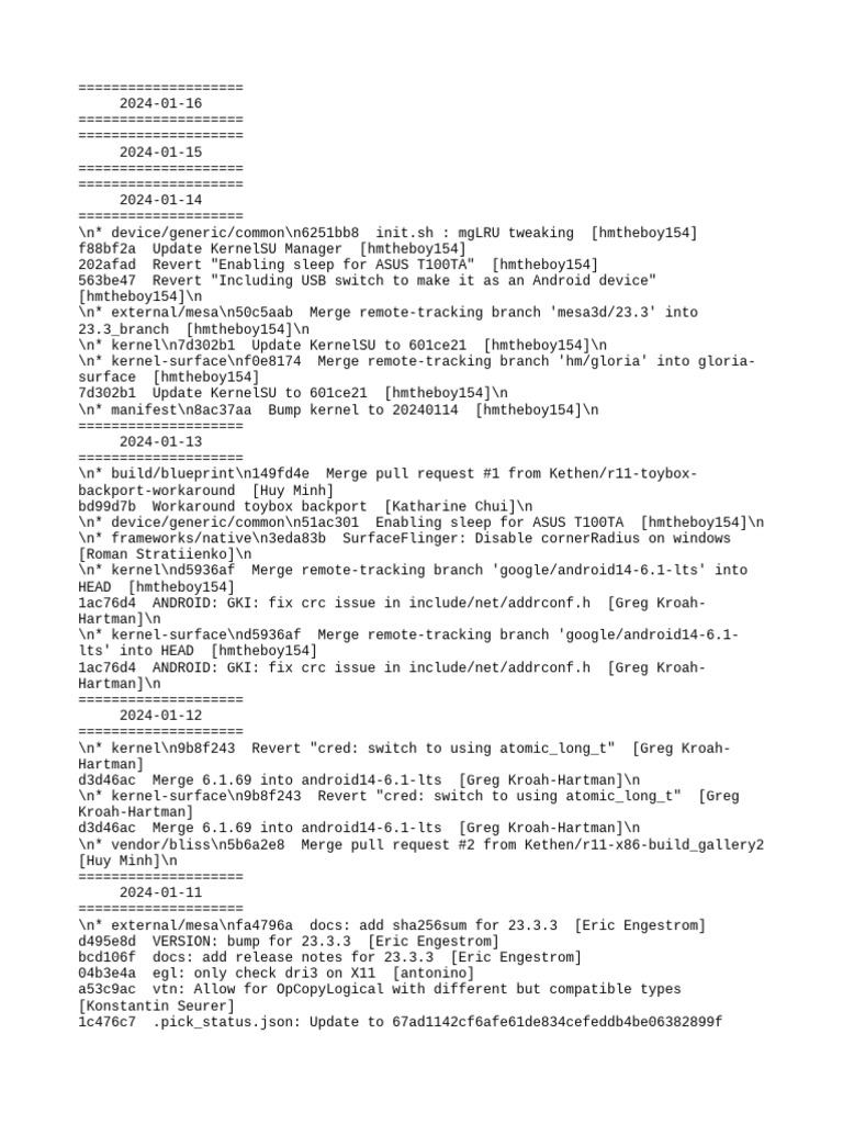 Changelog Bliss v14.10.1 x86 - 64 OFFICIAL Opengapps 20240116 | PDF | Android (Operating System ...