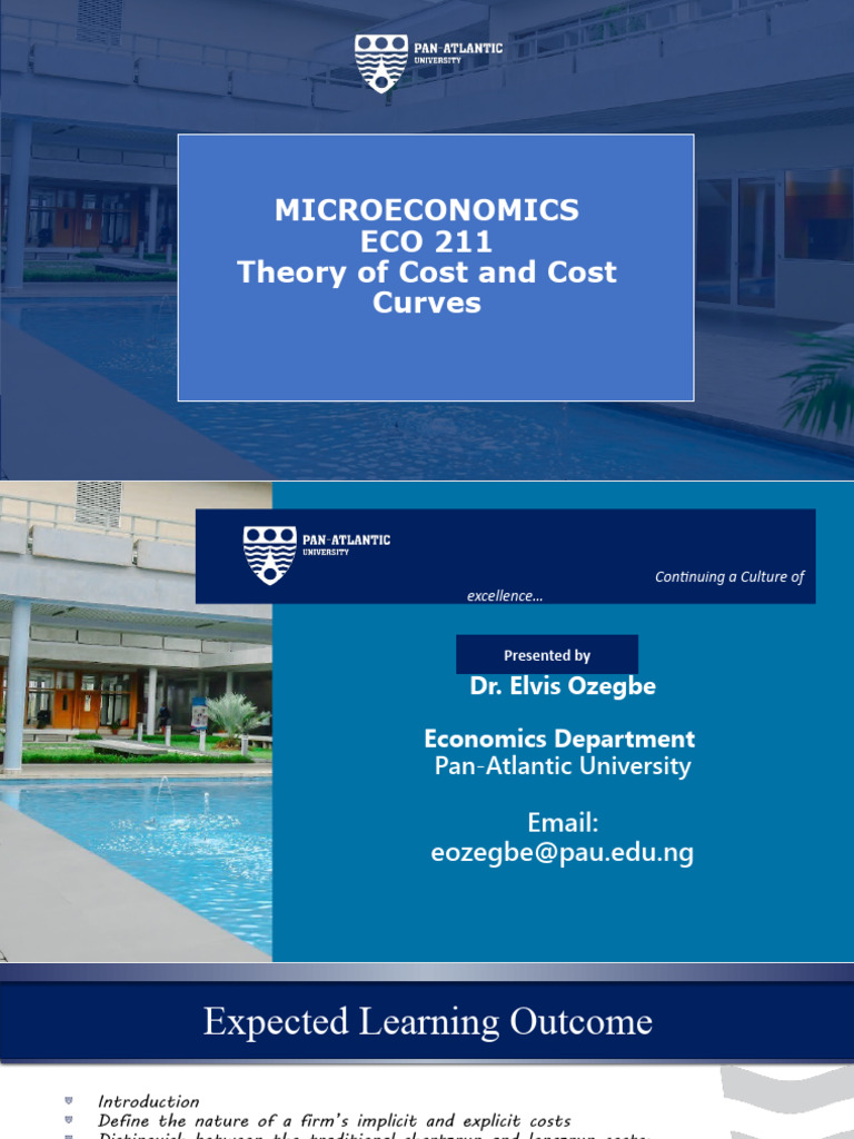 ECO 211 Week 9 Lectures - Theory of Cost | PDF | Long Run And Short Run | Average Cost