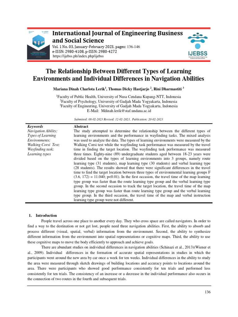 The Relationship Between Different Types of Learning Environments and Individual Differences in ...