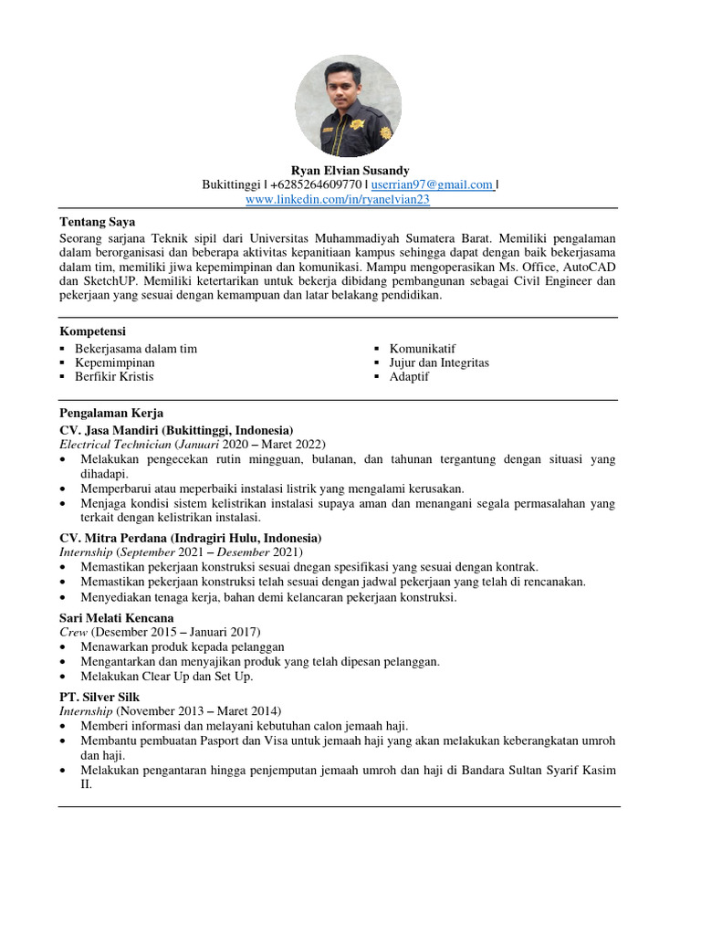 CV - Ryan Elvian Susandy | PDF