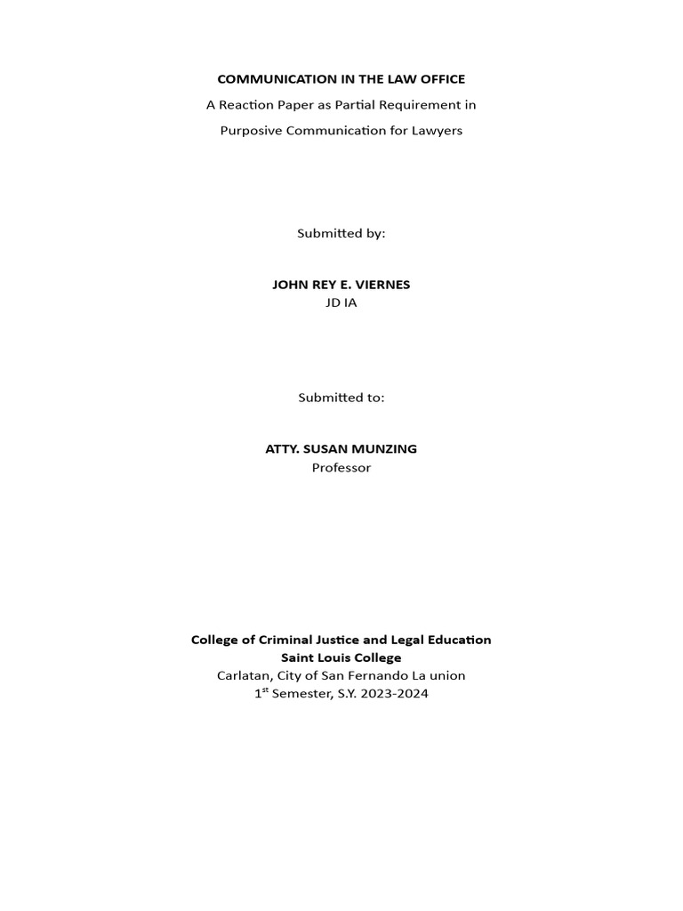 Effective Communication in Law Offices | PDF