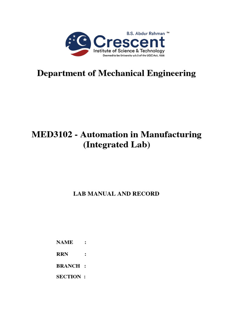 CNC Lab Manual 2023 Med 3102 | PDF | Numerical Control | Computer Aided Design