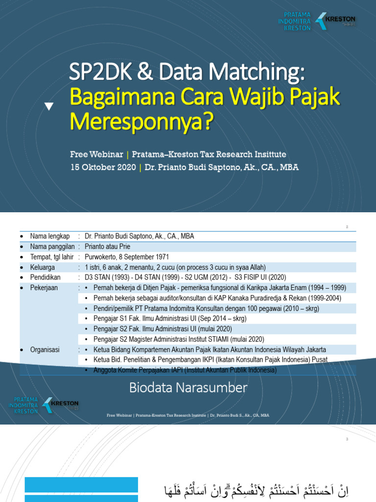 SP2DK & Data Matching - Bagaimana WP Meresponnya 201014p | PDF