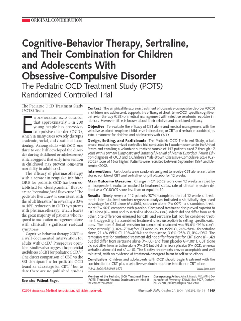 POTS | Download Free PDF | Obsessive–Compulsive Disorder | Cognitive ...