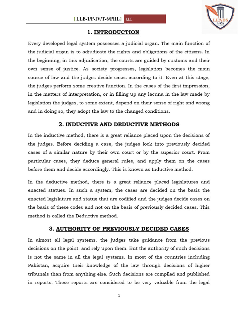 Q6-Precedent As A Source of Law | PDF | Precedent | Case Law