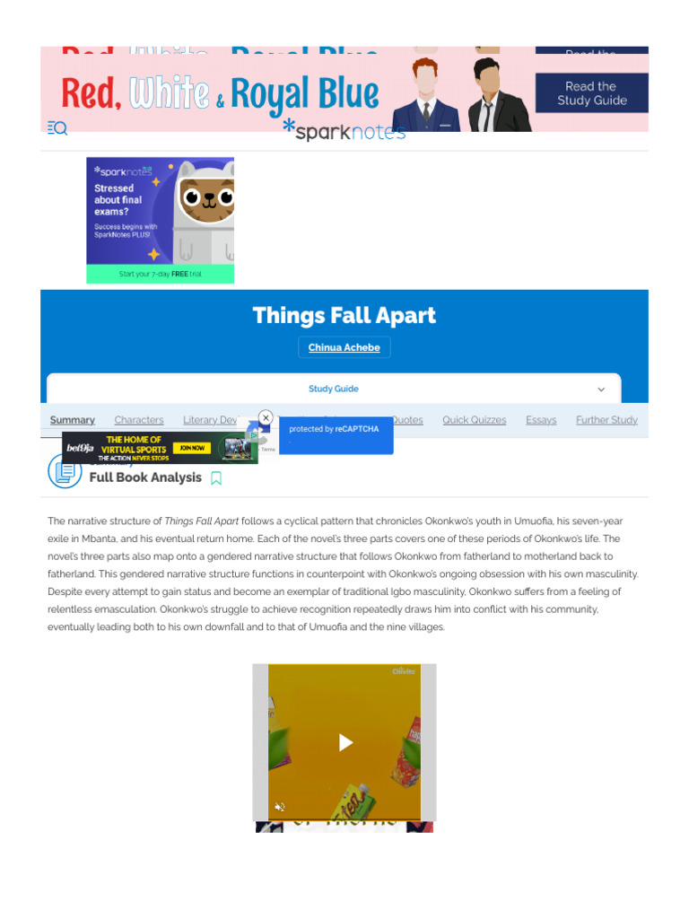Things Fall Apart - Full Book Analysis - SparkNotes | PDF