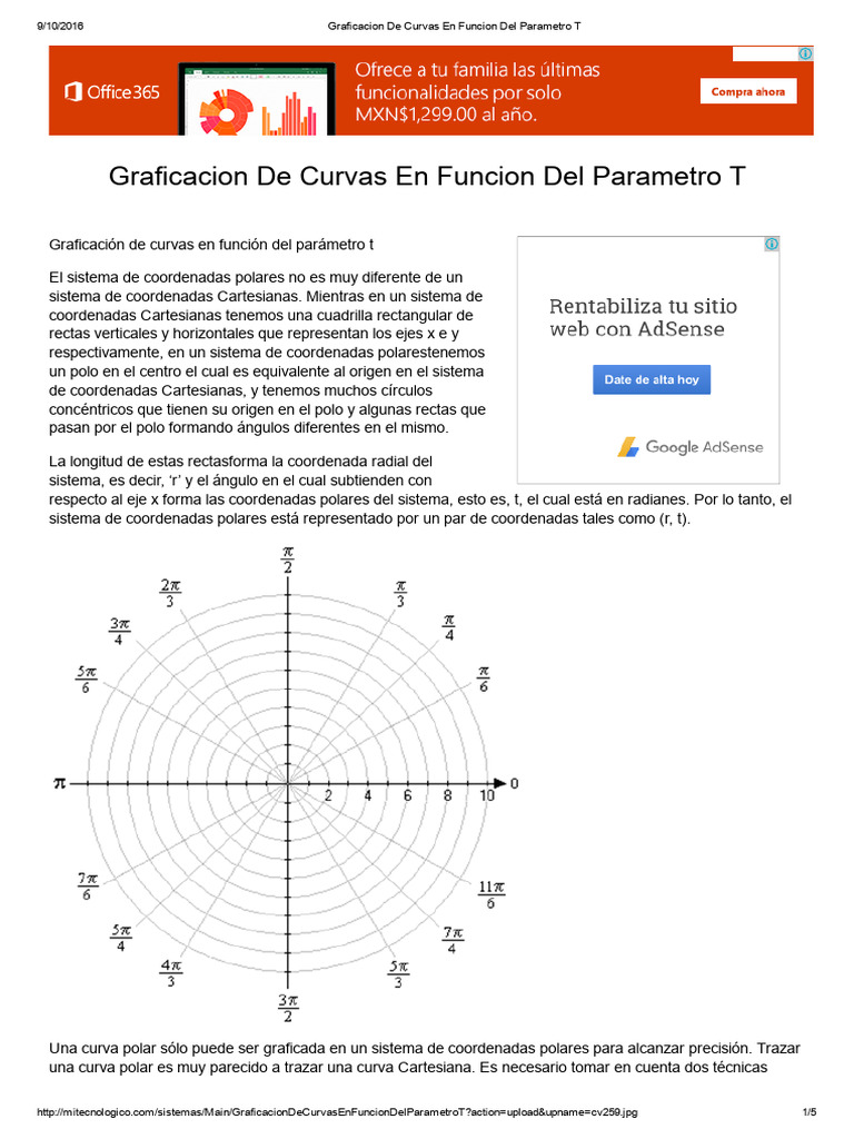 Graficación de Curvas Polares | PDF | Sistema coordinado | Sistema de ...