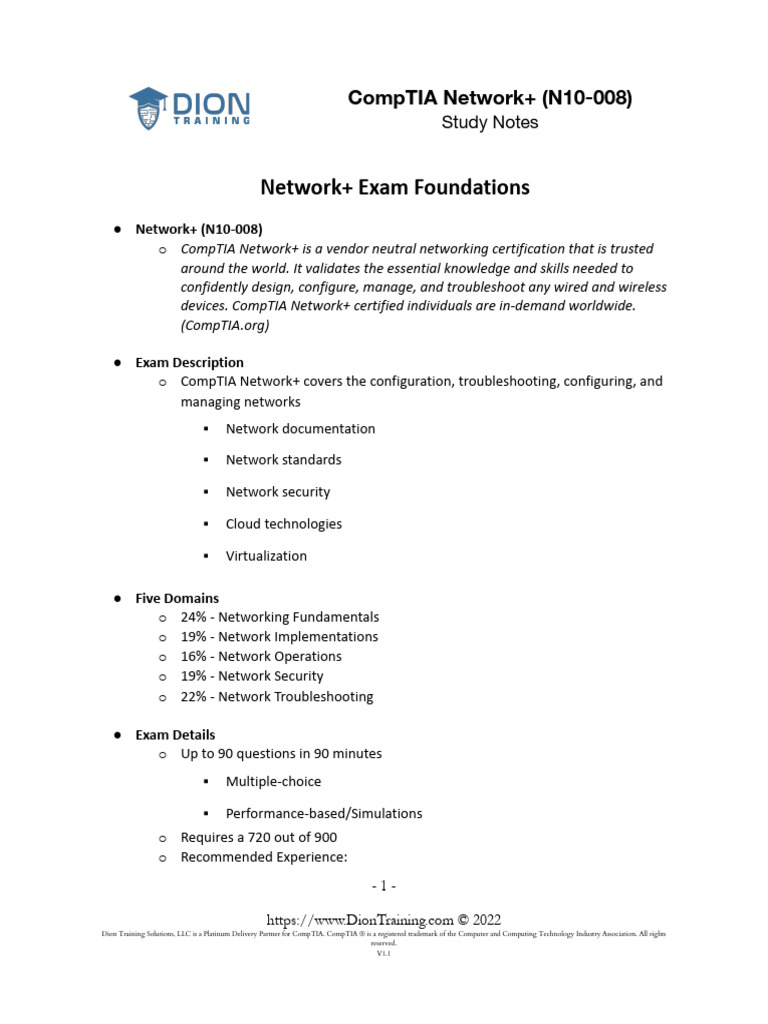 CompTIA+Network++ (N10 008) + (Study+Guide) | PDF | Computer Network | Network Topology