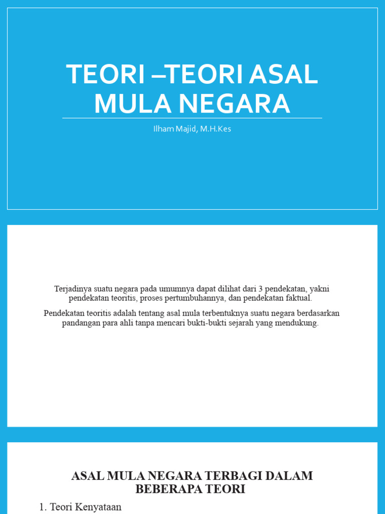 Teori - Teori Asal Mula Negara | PDF
