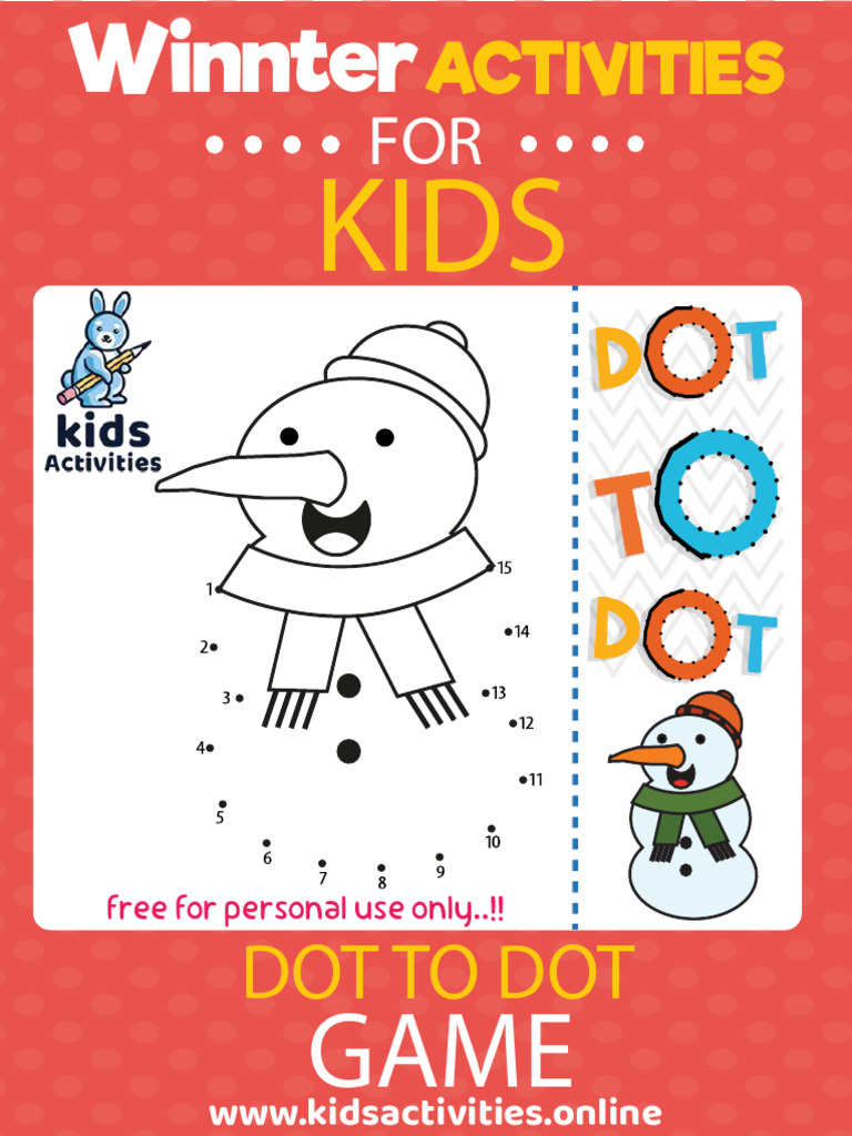 Free Printable Winter Dot To Dot Activities Worksheets | PDF