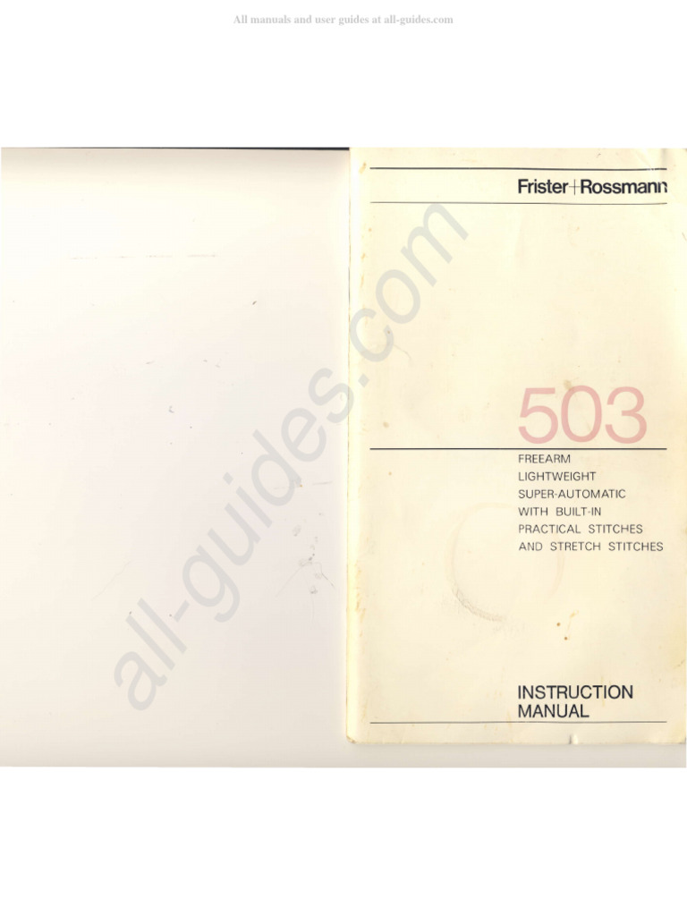 Frister + Rossman 503 Sewing Machine Instruction Manual | PDF