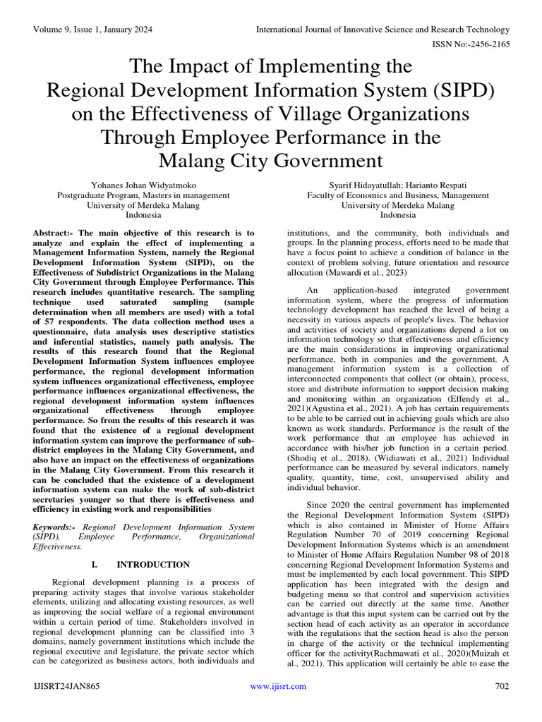 The Impact of Implementing The Regional Development Information System ...