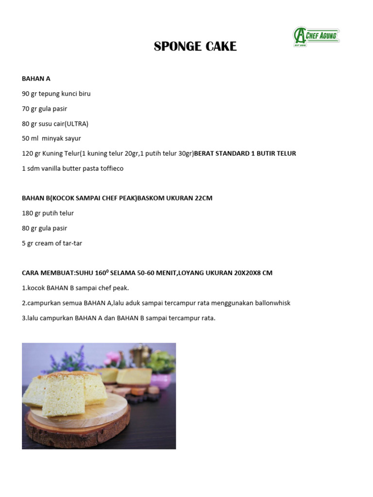 Basic Sponge Cake | PDF
