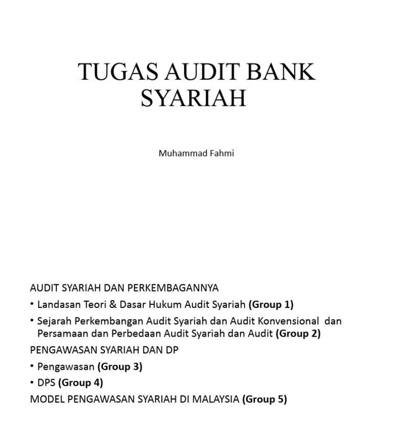 Tugas Presentasi Audit Bank Syariah | PDF