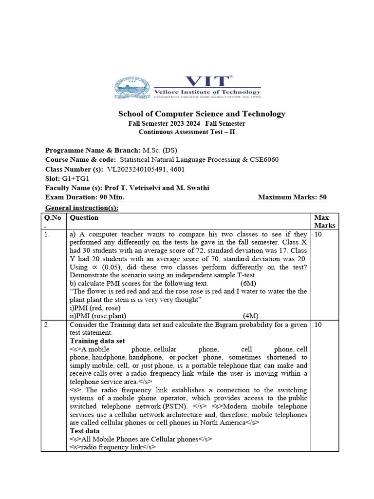SNLP CAT 2 FINAL PRINT Key | PDF | Mobile Phones | Parsing